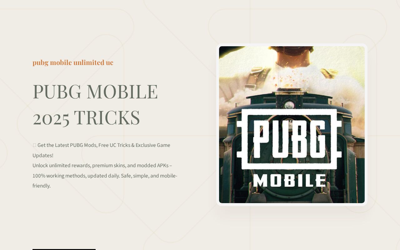 Free PUBG UC, Mods & Skins | 2025 PUBG Tricks & Download Guide